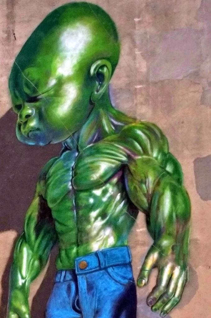 Ron English /// Baby Hulk sur Little Italy, New York