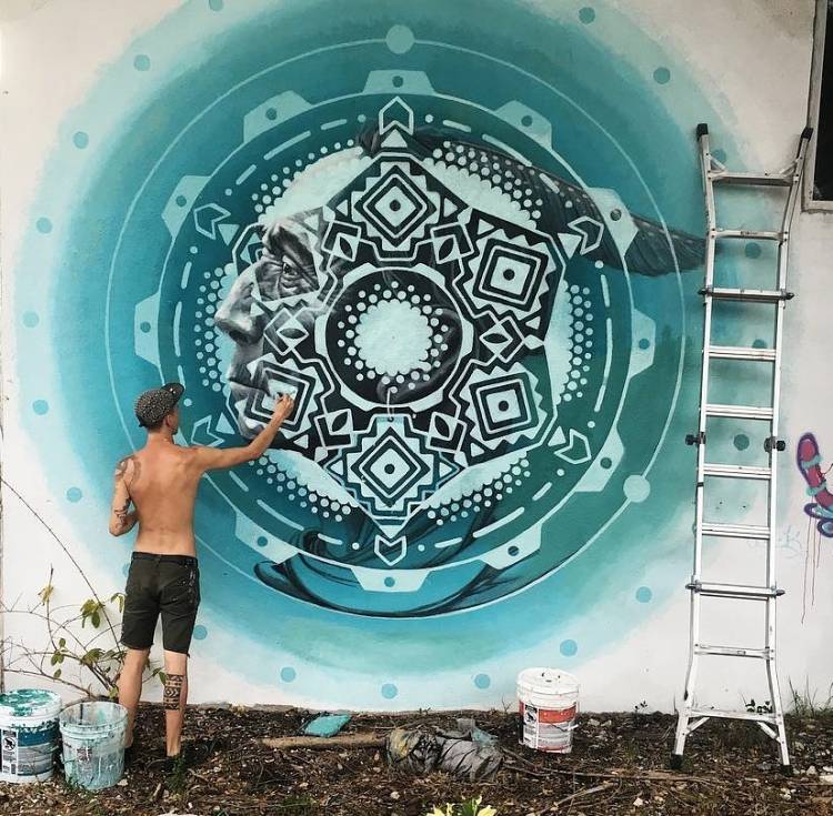 Turquoise ! street art #abyme