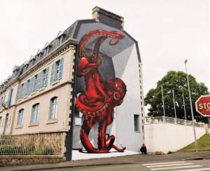 Odeith /// Un poulpe géant au MX Arts Tour, Morlaix, France